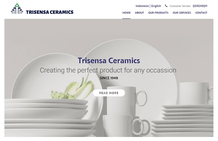 Trisensa Ceramic Website Design Jakarta Surabaya - Portfolio Mark ...