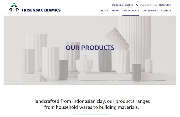 Trisensa Ceramic Website Design Jakarta Surabaya - Portfolio Mark ...
