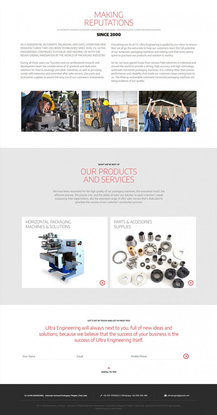 Ultra Engineering Website Design Jakarta Surabaya - Portfolio Mark ...